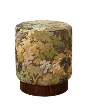 SIX THE RESIDENCE Tapestry-jacquard And Wood Pouf - Multi
