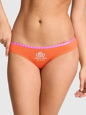 Pink Cotton Ultra Low-rise Tanga Panty - Orange