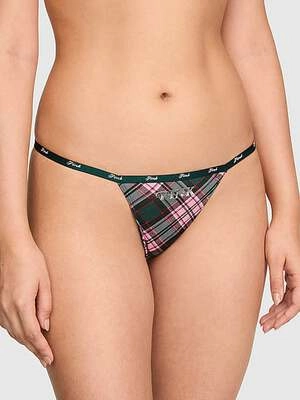 Pink Cotton Ultra Low-rise Thong Panty - Print