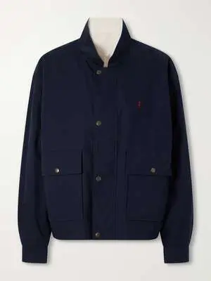 Saint Laurent Cassandre Logo-embroidered Reversible Cotton-canvas Jacket