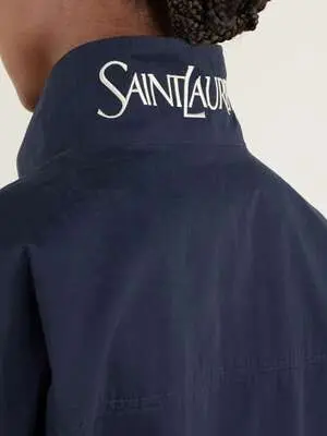 Saint Laurent Cassandre Logo-embroidered Reversible Cotton-canvas Jacket