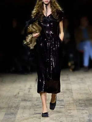 Simone Rocha Sequined Bow Detailed Midi Dress