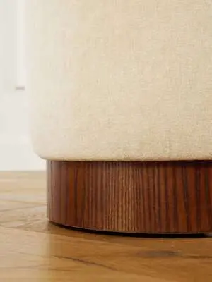 SIX THE RESIDENCE Mohair-velvet Wood Pouf