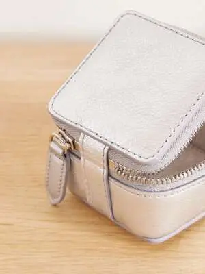 Smythson Metallic Leather Cosmetic Case