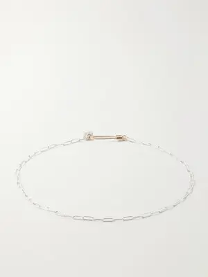 LOREN STEWART 14kt Yellow And Sterling Silver Chain Anklet - Gold