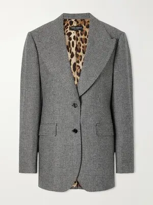 Dolce & Gabbana Prince Of Wales Wool And Cashmere-blend Blazer