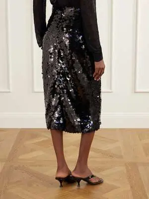 Dolce & Gabbana Sequin-embellished Tulle Midi Skirt