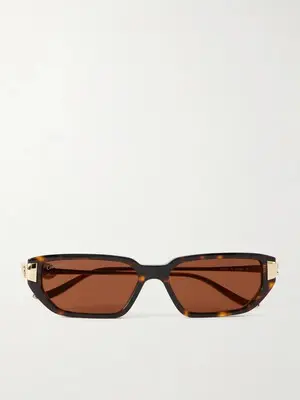 Cartier Panthère De Rectangular-frame Sunglasses - Brown