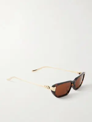 Cartier Panthère De Rectangular-frame Sunglasses - Brown