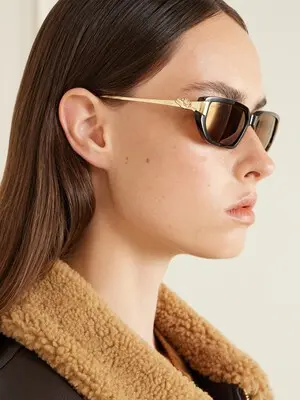 Cartier Panthère De Rectangular-frame Sunglasses - Brown