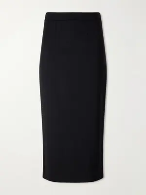 Dolce & Gabbana Stretch-wool Midi Skirt - Black