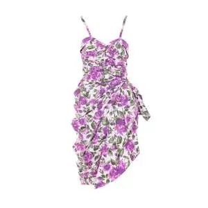Chloé Bustier Midi Wallet Floral Dress - Purple