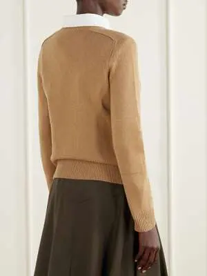 Burberry Cashmere-blend Crewneck Sweater - Tan