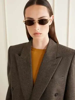 Cartier Panthère De Round-frame Gold-tone Sunglasses