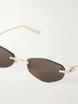 Cartier Panthère De Round-frame Gold-tone Sunglasses