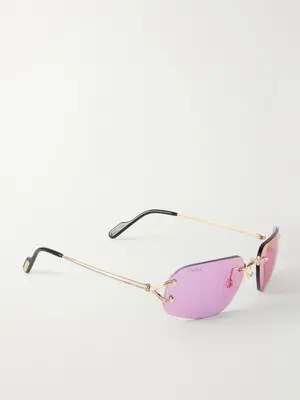 Cartier Gold-tone Sunglasses - Pink