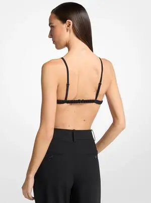 Michael Kors Silk Crepe De Chine Bra Top In Size By