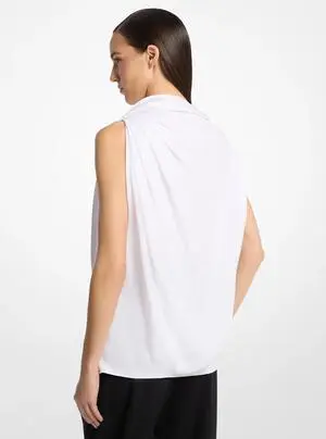 Michael Kors Draped Satin Blouse In Size By