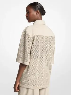 Michael Kors Perforated Suede Safari Shirt