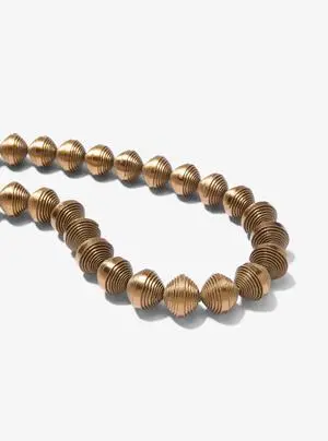 Michael Kors Metallic Leather Beaded Necklace