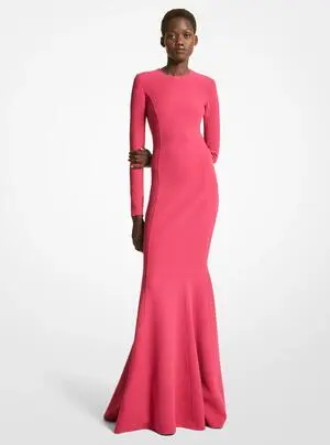 Michael Kors Stretch Wool Fishtail Gown In Size By