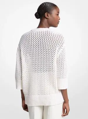 Michael Kors Hand-crocheted Cashmere And Cotton Sweater