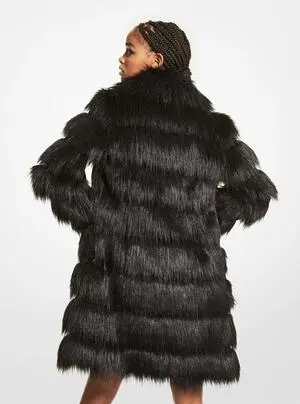 Michael Kors Faux Fur Layered Coat