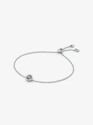 Michael Kors Fulton Precious Metal-plated Sterling Slider Bracelet In By - Silver