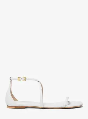Michael Kors Polly Leather Crossover Strap Sandals