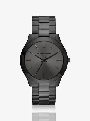 Michael Kors Oversized Slim Runway -tone Watch In By - Black