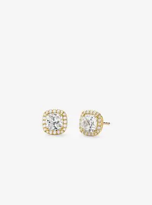 Michael Kors Precious Metal-plated Sterling Pavé Stud Earrings - Gold