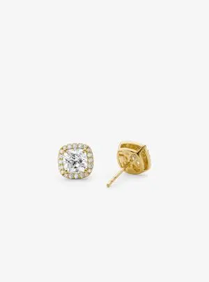 Michael Kors Precious Metal-plated Sterling Pavé Stud Earrings - Gold