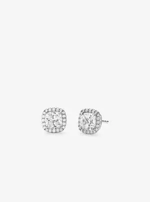 Michael Kors Precious Metal-plated Sterling Pavé Stud Earrings - Silver
