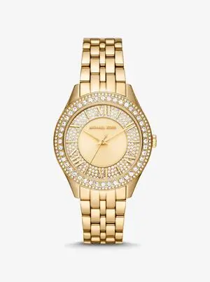 Michael Kors Harlowe Pavé -tone Watch In By - Gold