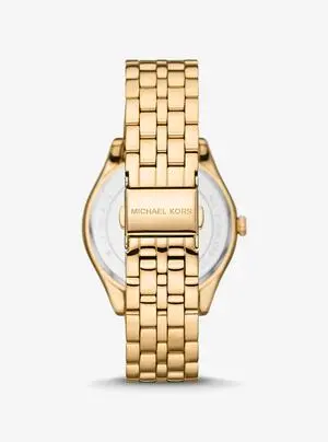 Michael Kors Harlowe Pavé -tone Stainless Steel Watch