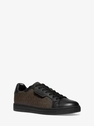 Michael Kors Keating Logo And Leather Low Top Sneakers