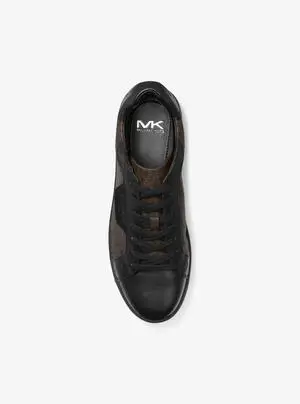 Michael Kors Keating Logo And Leather Low Top Sneakers