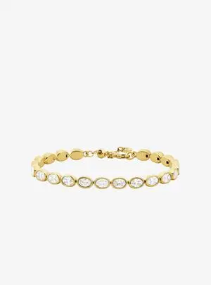 Michael Kors Precious Metal-plated Cubic Zirconia Tennis Bracelet - Gold