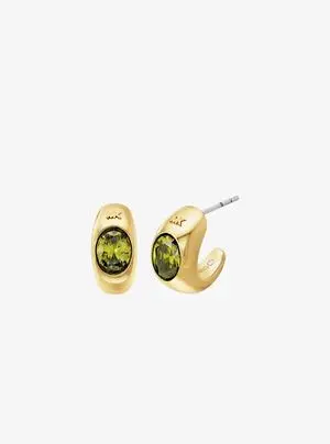 Michael Kors Precious Metal-plated Cubic Zirconia Huggie Hoop Earrings In By - Gold