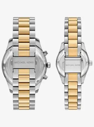 Michael Kors Lexington Two-tone Chronograph Watch Set