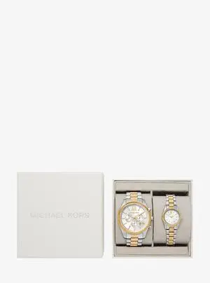 Michael Kors Lexington Two-tone Chronograph Watch Set