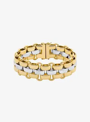 Michael Kors Two-tone 3-link Bracelet In By - Silver