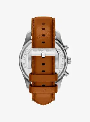 Michael Kors Oversized Lexington Two-tone And Leather Watch In By