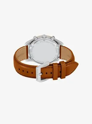 Michael Kors Oversized Lexington Two-tone And Leather Watch In By