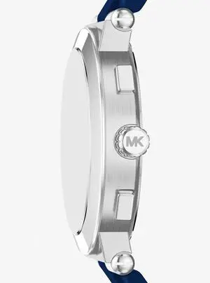 Michael Kors Oversized Billie Silver-tone And Silicone Watch In By