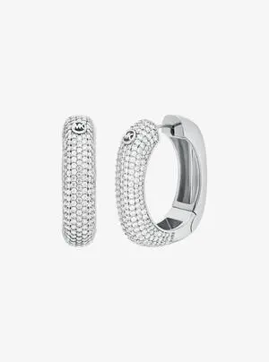 Michael Kors Pavé Square Hoop Earrings In By - Silver
