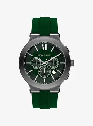 Michael Kors Oversized Billie Gunmetal And Silicone Watch In By - Green