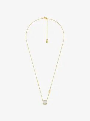 Michael Kors 14k Plated Sterling Silver Pavé Cubic Zirconia Pendant Necklace - Gold