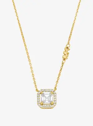 Michael Kors 14k Plated Sterling Silver Pavé Cubic Zirconia Pendant Necklace