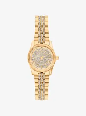 Michael Kors Petite Lexington Pavé -tone Watch In By - Gold